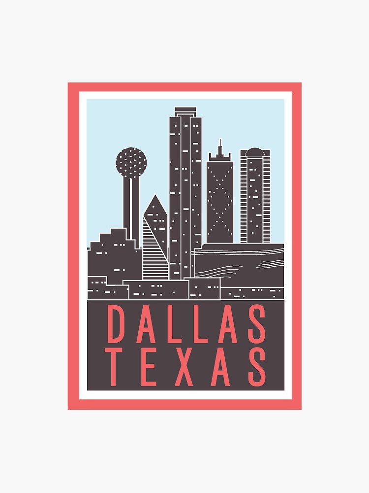 "Dallas Tx - Pink" Sticker for Sale by Calliewilleford | Redbubble