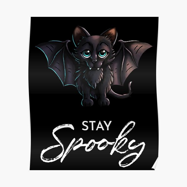 "Stay Spooky Slogan Cute Vampire Black Bat Cat | Vampire cat bat ...