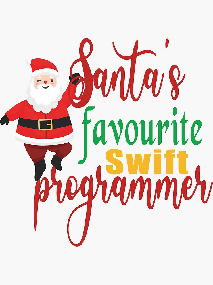 "Santa`s favourite Swift programmer" Sticker for Sale by ViktoryDesignS ...