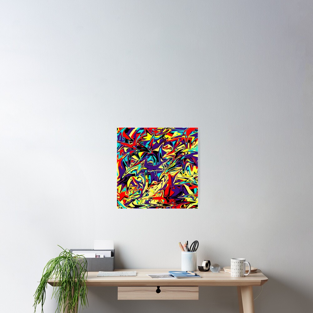 "Aggressive Color Abstract" Poster for Sale by Erwin-Bratz | Redbubble