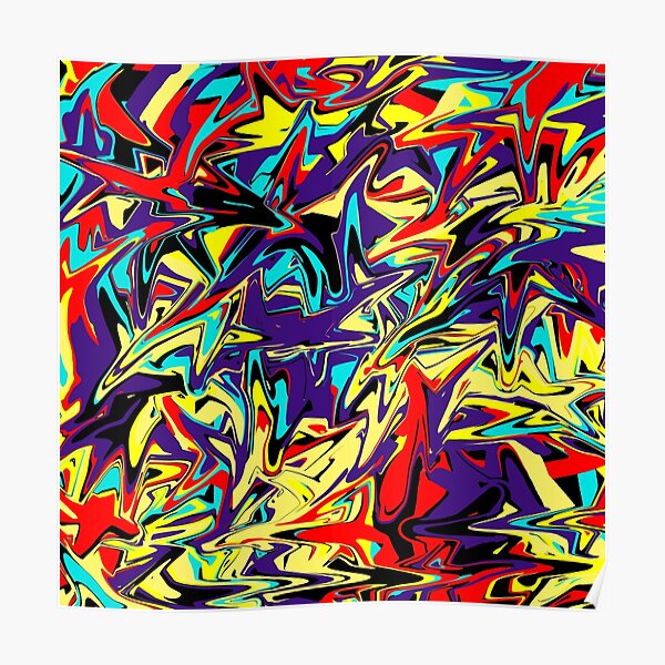 "Aggressive Color Abstract" Poster for Sale by Erwin-Bratz | Redbubble