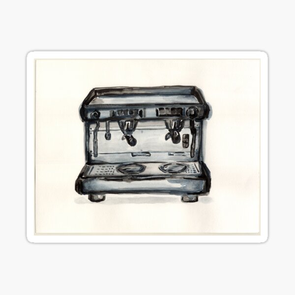 "Espresso Machine" Sticker for Sale by shensleyart | Redbubble