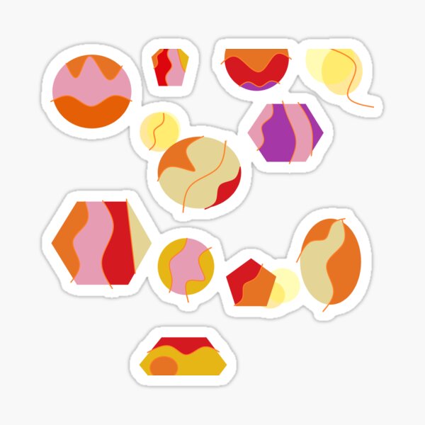 "Colourful geometric shapes" Sticker for Sale by Afshadesigns | Redbubble