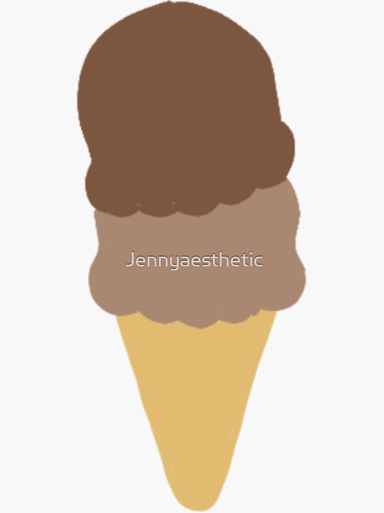 " Chocolate cone ice cream" Sticker for Sale by Jennyaesthetic | Redbubble