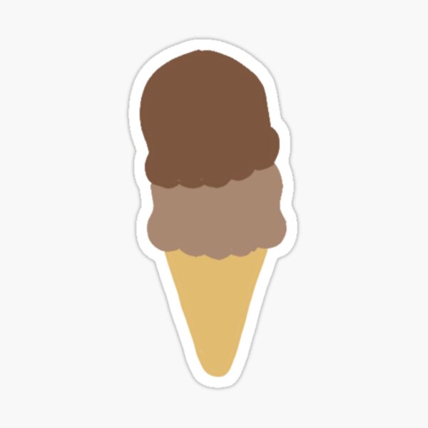 " Chocolate cone ice cream" Sticker for Sale by Jennyaesthetic | Redbubble