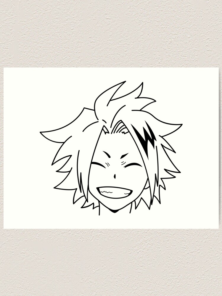 "Line Drawing Denki Kaminari MHA BNHA Class 1-A" Art Print by ...