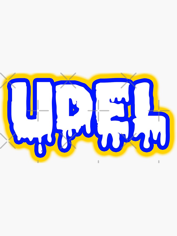 "UDEL" Sticker for Sale by laurennassii | Redbubble