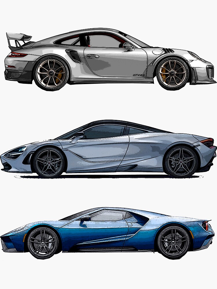 "Supercar Collection " Sticker for Sale by BasicWear | Redbubble