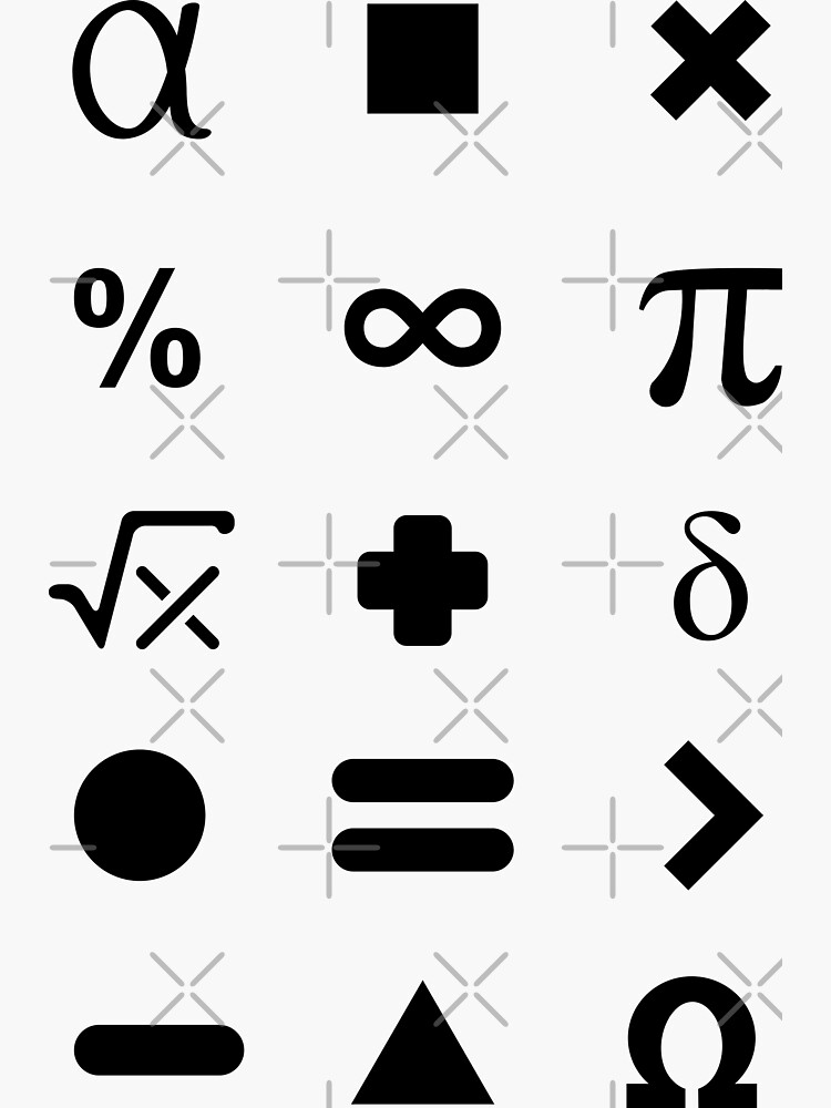 "Math Symbols" Sticker for Sale by BoringWorld | Redbubble