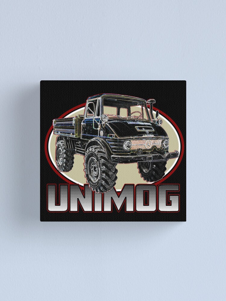 "UNIMOG oldschool (black background)" Canvas Print for Sale by ...
