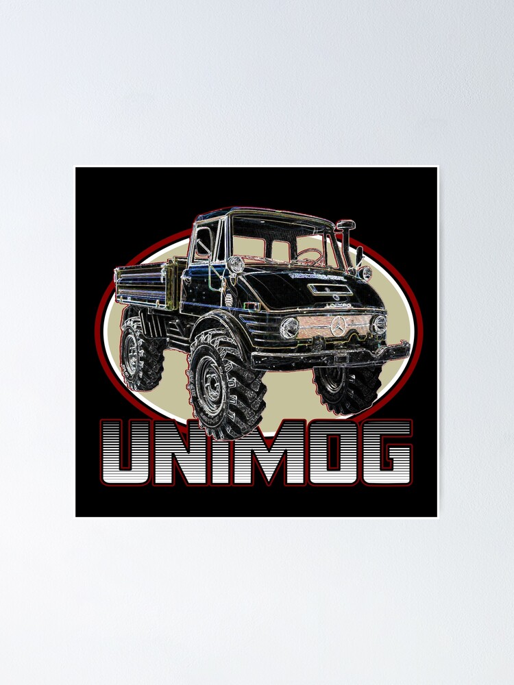 "UNIMOG oldschool (black background)" Poster for Sale by Groenendijk ...