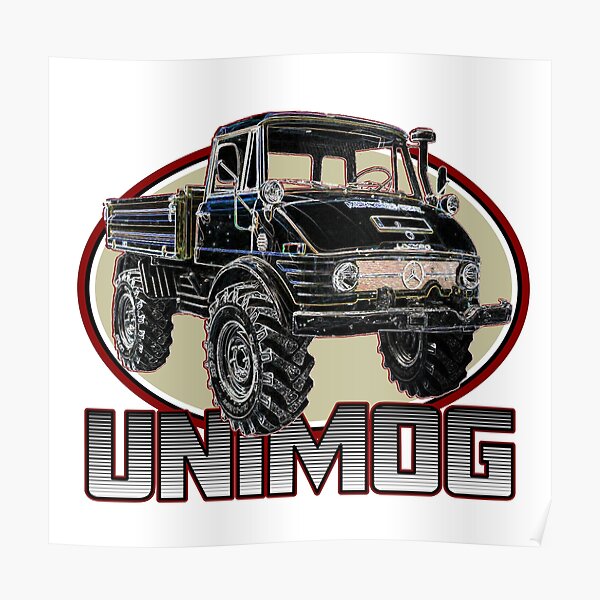"UNIMOG oldschool" Poster for Sale by Groenendijk | Redbubble