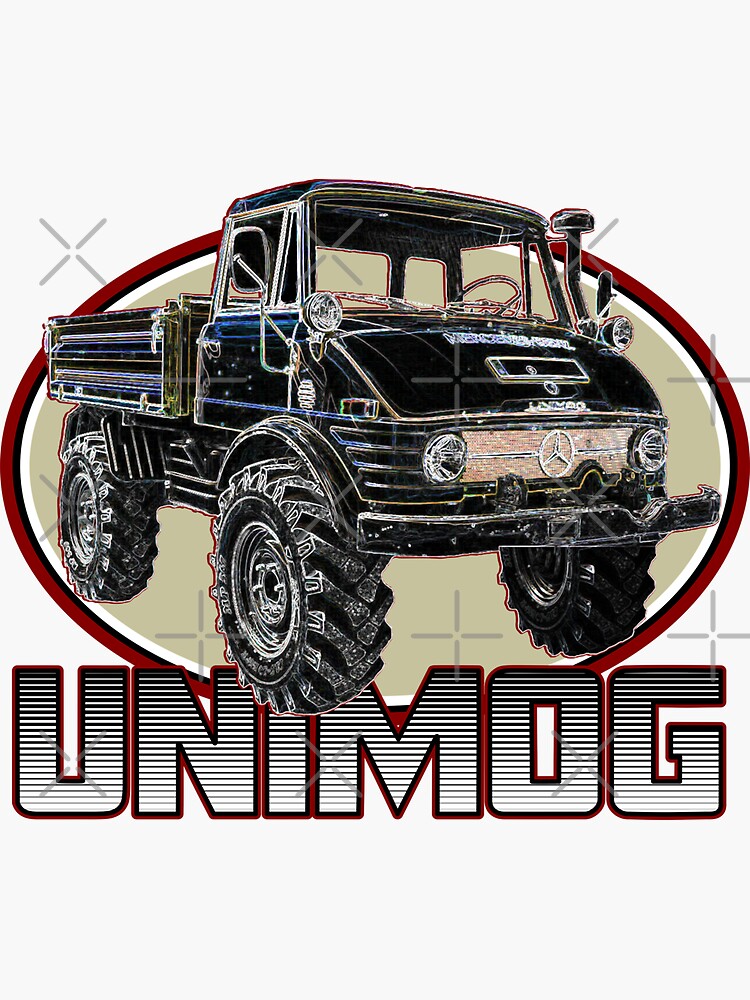 "UNIMOG oldschool" Sticker for Sale by Groenendijk | Redbubble