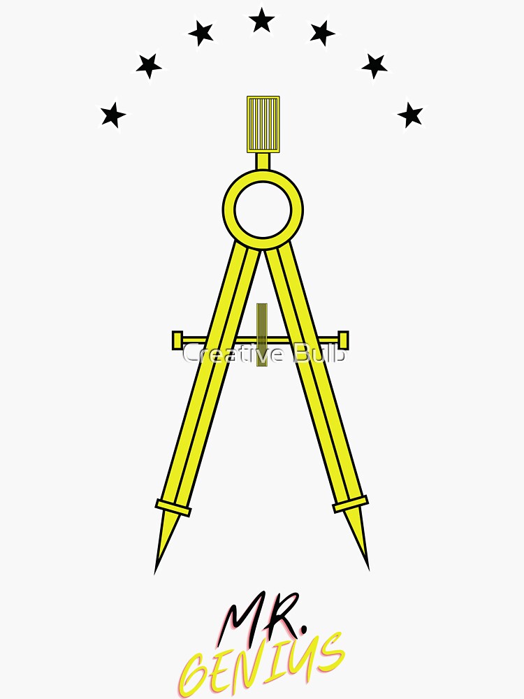 "Mr. Genius Compass Art" Sticker for Sale by shabanasif374 | Redbubble