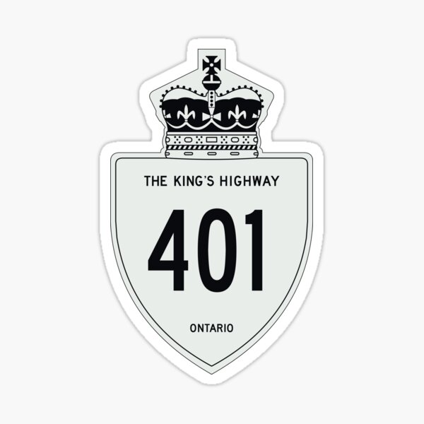 "Highway 401 Ontario" Sticker for Sale by Splinterwear | Redbubble