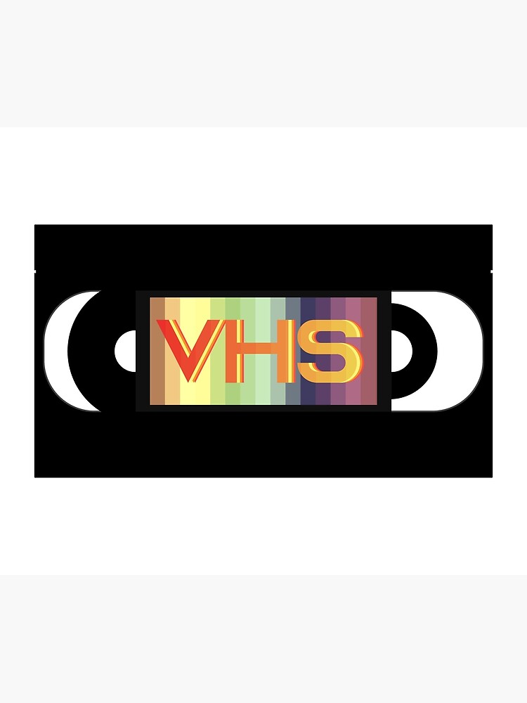 "VHS Retro 80's/90's - Faded Rainbow Text Label" Photographic Print for ...