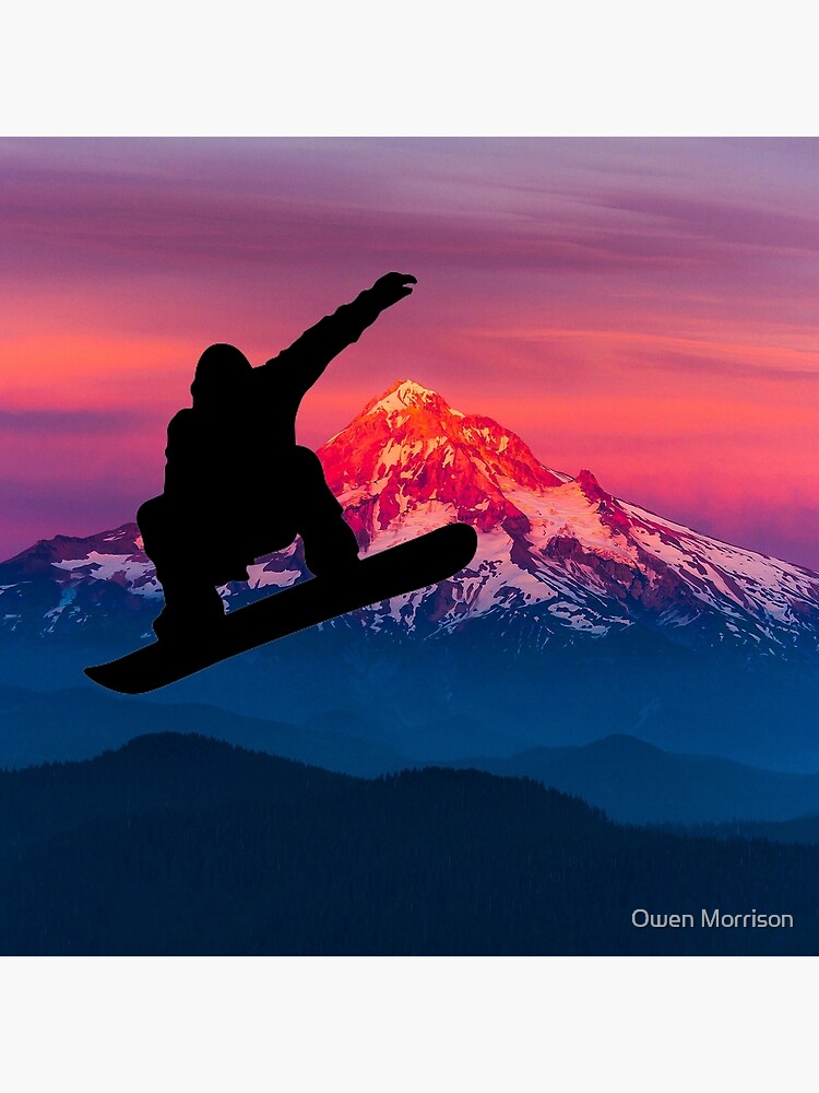"Snowboarder mountain sunset scene" Poster by Owen-Morrison12 | Redbubble