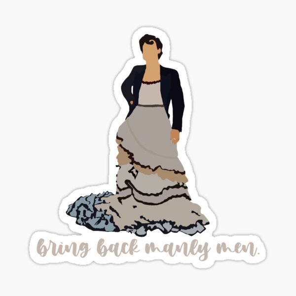 "Harry Styles - Bring Back Manly Men (tan)" Sticker for Sale by ...