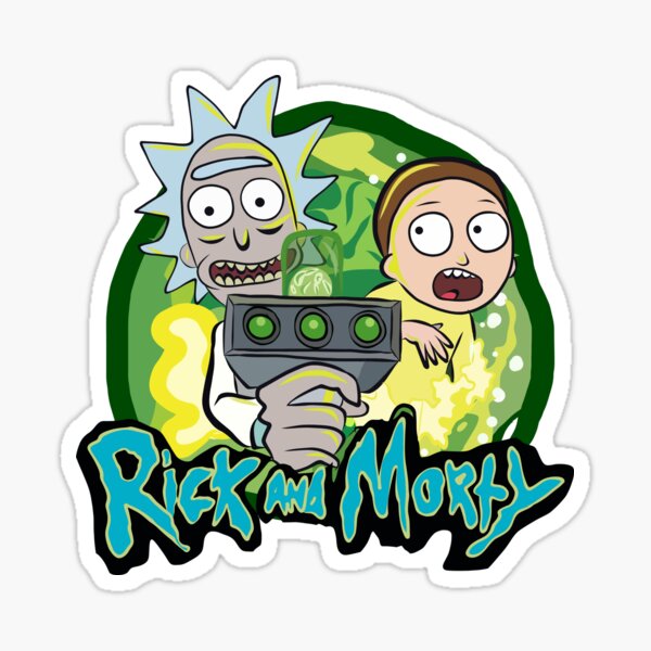 "RICKK AND MORTYY" Sticker for Sale by POP-BLOCK | Redbubble