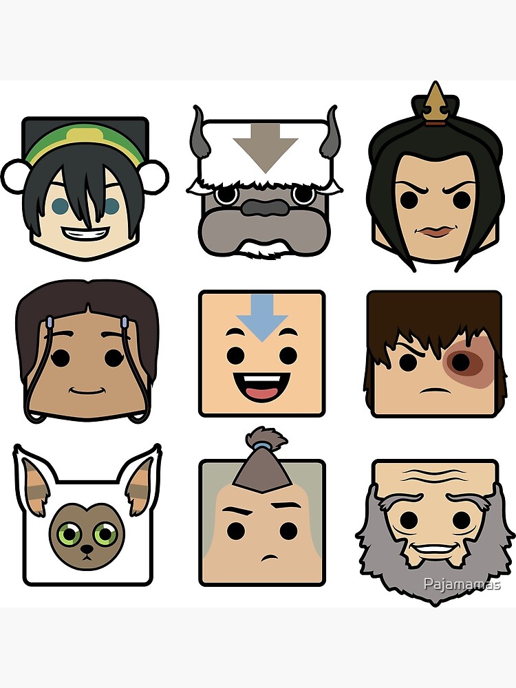 "Avatar & Friends - Avatar the Last Airbender" Poster by Pajamamas ...