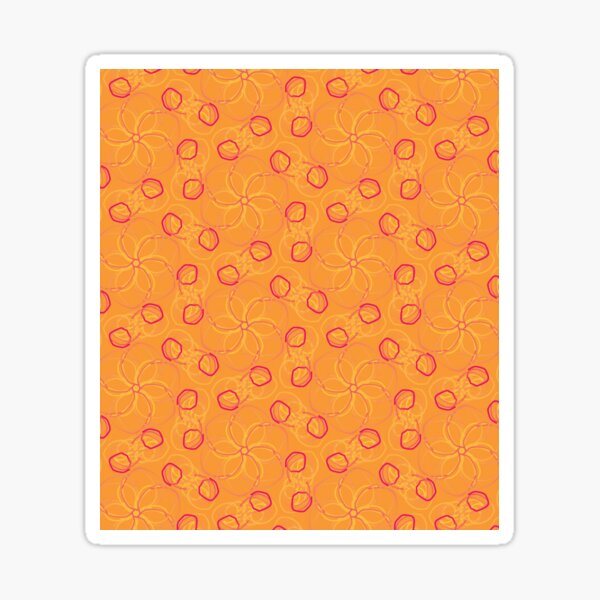 "Pattern orange background red yellow flowering" Sticker for Sale by ...