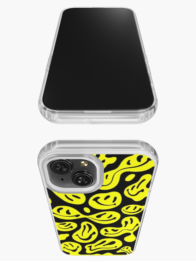 "Black and Yellow Melted Smiley Face Psychedelic Pattern" iPhone Case ...