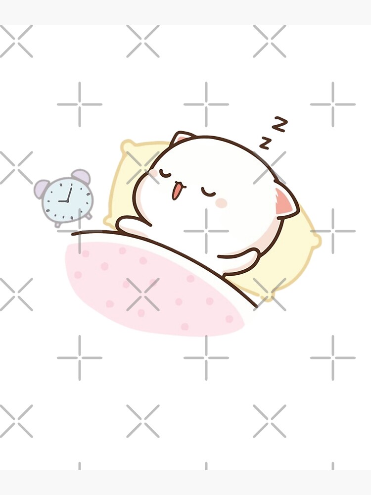 "Mochi Peach Cute Cat Sleeping" Poster by TheShopYouLove | Redbubble
