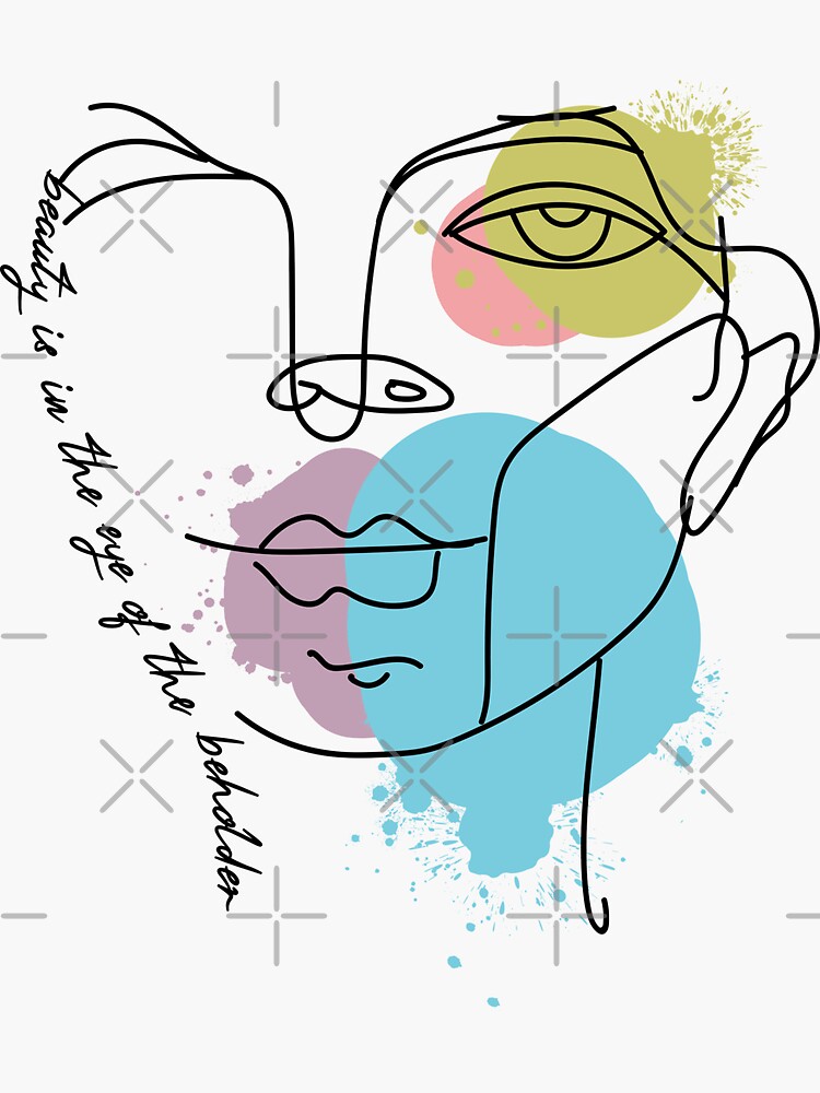 "Unisex Facial art with creative lettering" Sticker for Sale by ...