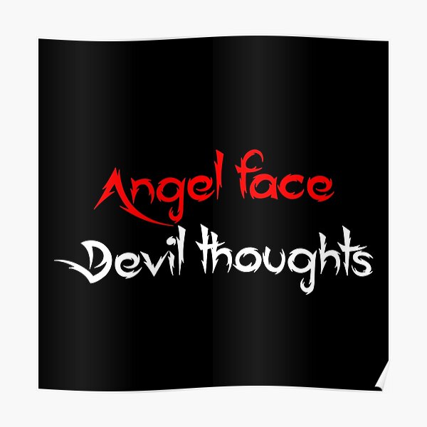 "Angel face, devil thoughts minimalist design" Poster for Sale by ...