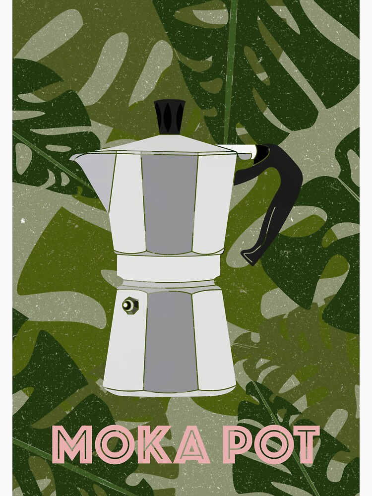 "moka pot" Sticker for Sale by monsoonly | Redbubble