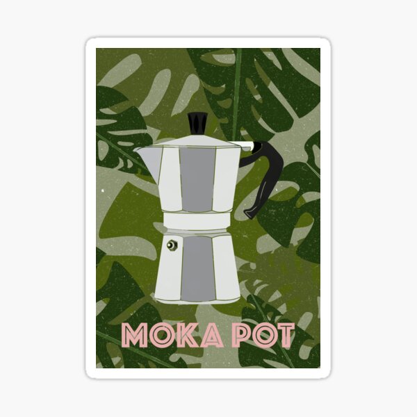 "moka pot" Sticker for Sale by monsoonly | Redbubble