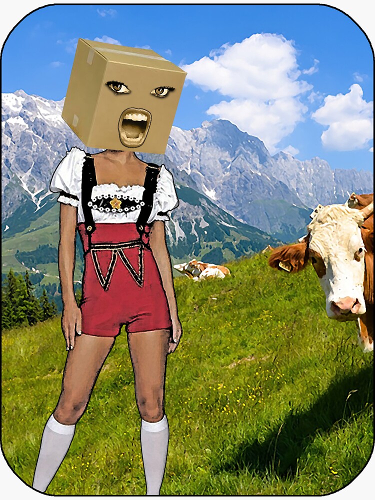 "Bavarian Box Head Girl" Sticker for Sale by JoelCortez | Redbubble