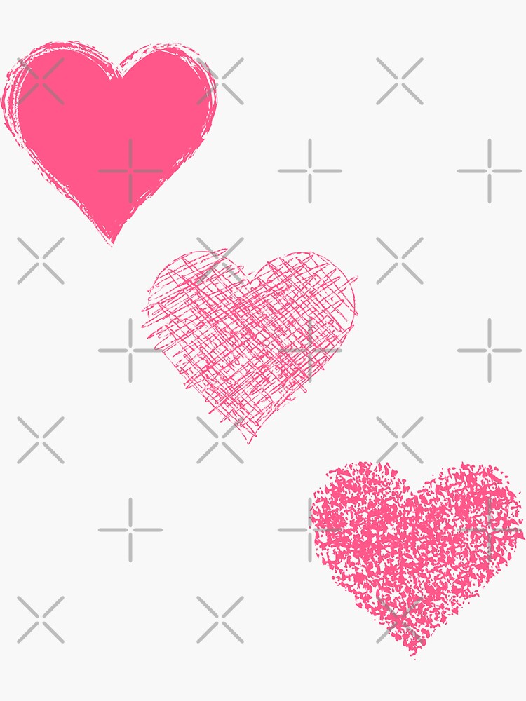 "Three Little Pink Hearts" Sticker for Sale by ZOTAPHOTOSTUDIO | Redbubble