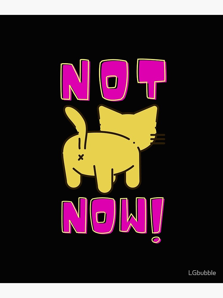 "Not Now! Do Not Bother Me! Sassy Bad Cat Cute Kitty Yellow/ Pink ...