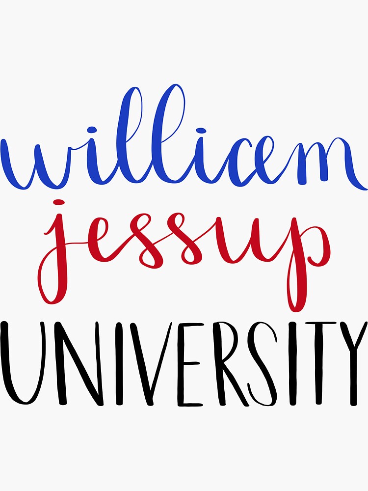 "William Jessup University" Sticker for Sale by artbyallio | Redbubble