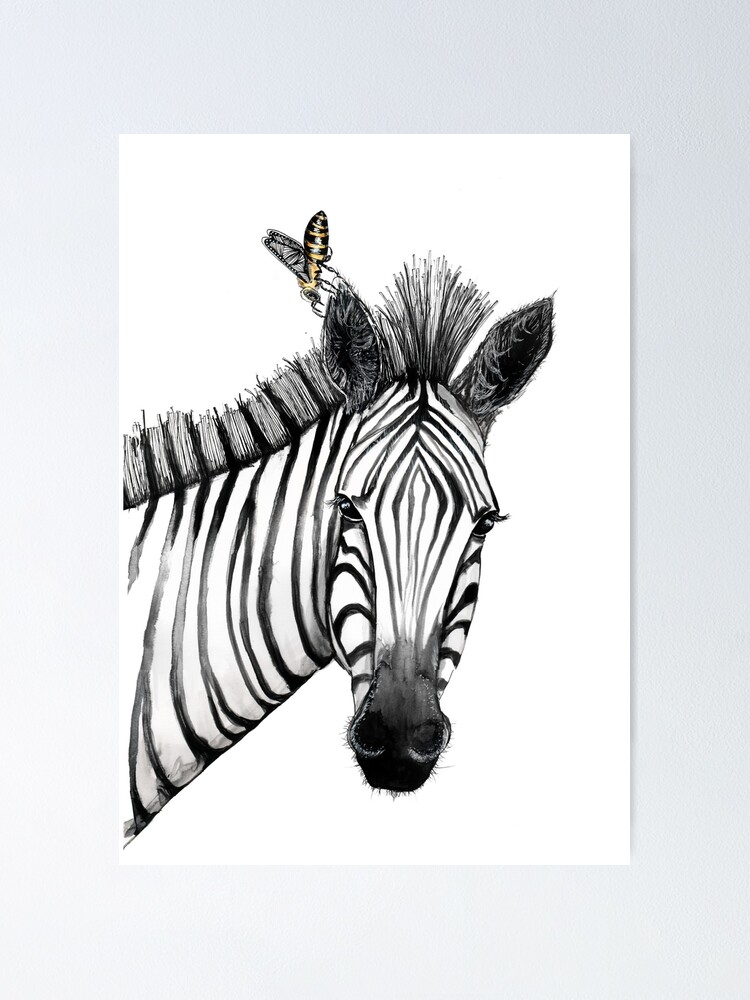 "The zebra with the bee" Poster by dishmoptop | Redbubble