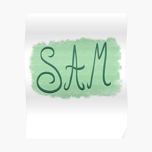 "Sam name tag sticker" Poster for Sale by samanthapinette | Redbubble