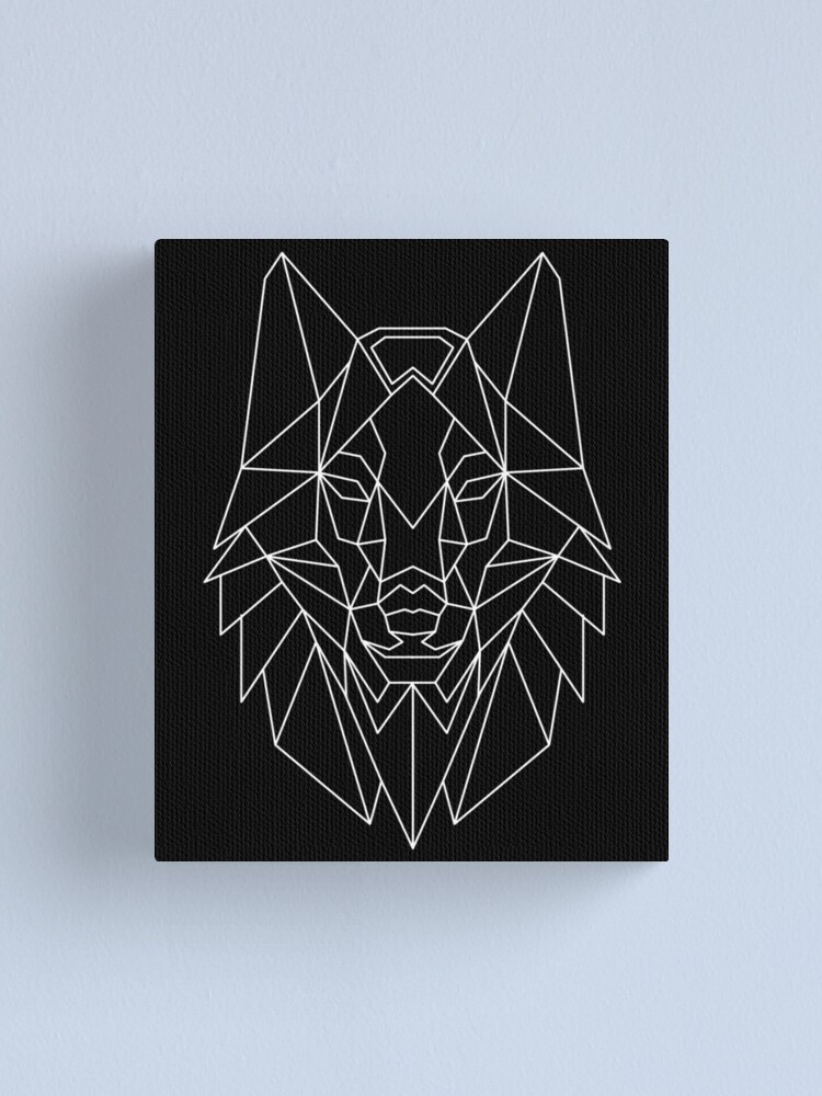 "Polygon Wolf Husky Dog Art Design - Geometric Wolves Head" Canvas ...