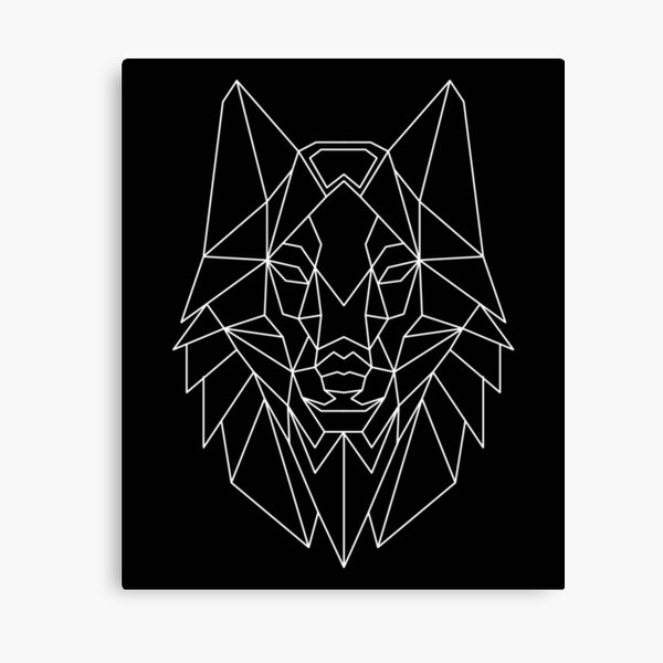 "Polygon Wolf Husky Dog Art Design - Geometric Wolves Head" Canvas ...