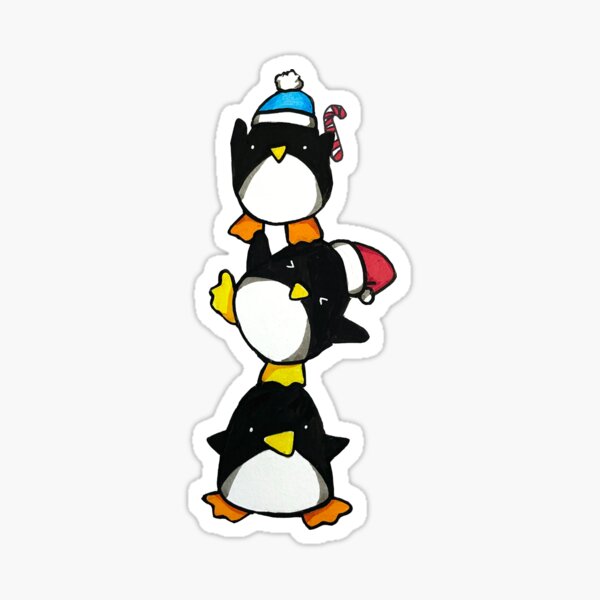 "Penguin Stack" Sticker for Sale by jonathansung | Redbubble