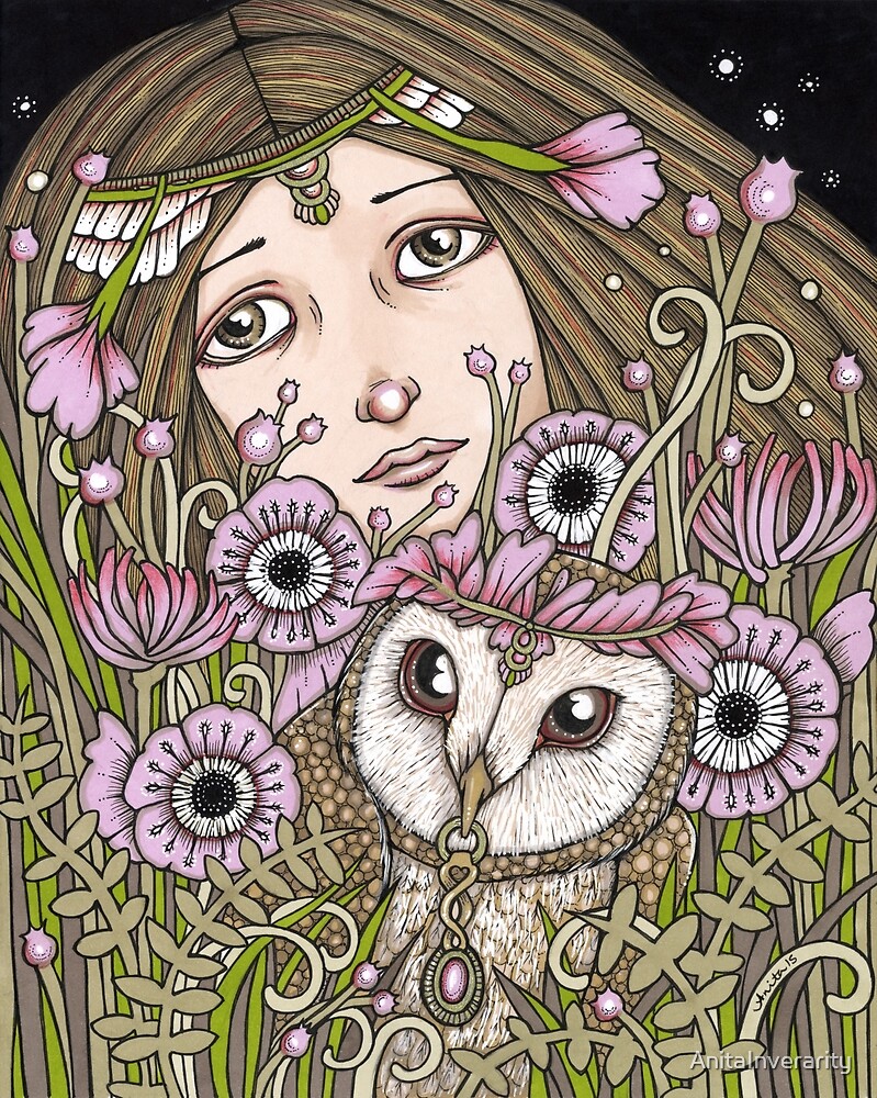 "Blodeuwedd" by Anita Inverarity | Redbubble