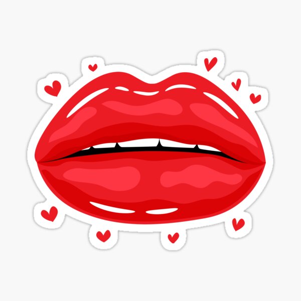 "Valentine Lips Red kiss" Sticker for Sale by MisPuHoney | Redbubble