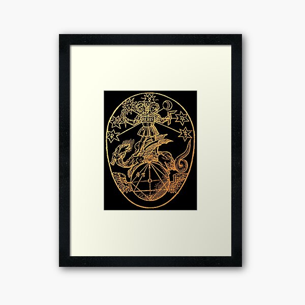 "Golden Rebis Vintage Alchemy Illustration" Framed Art Print by ...