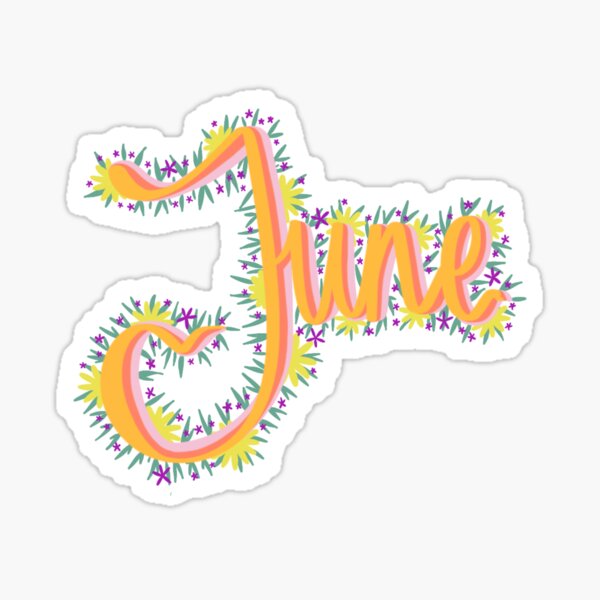"June - Bullet Journal Month Stickers " Sticker for Sale by Etteiluja ...