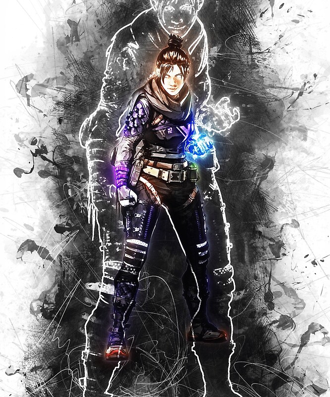 "Apex Legends - Wraith - Neon Distressed Grunge" by Visionyst | Redbubble