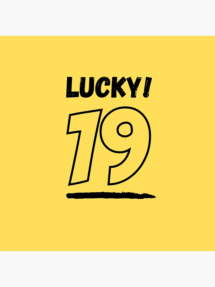 "lucky number 19" Sticker for Sale by Letunil | Redbubble