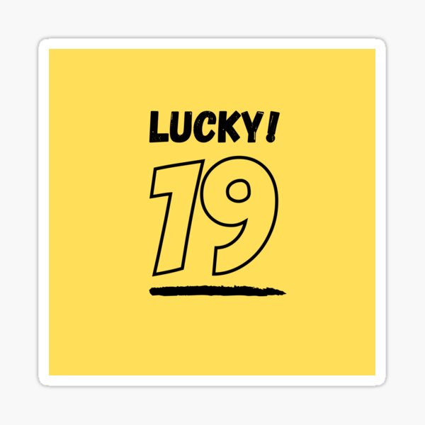 "lucky number 19" Sticker for Sale by Letunil | Redbubble