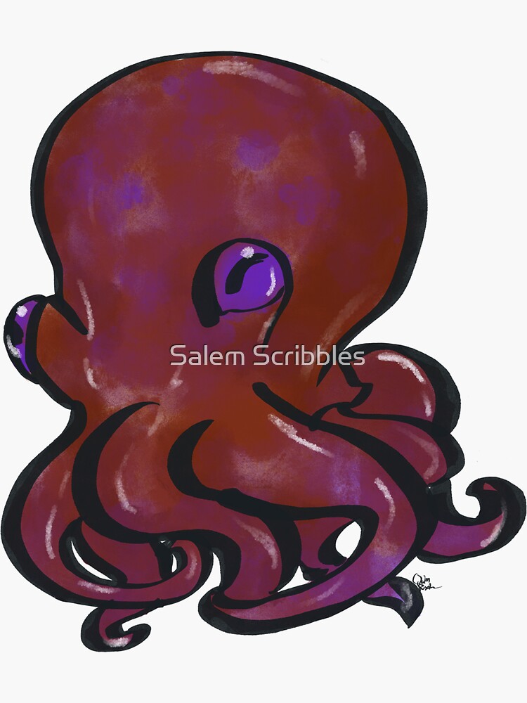 "Chibi Octopus Red" Sticker for Sale by KittyRax | Redbubble