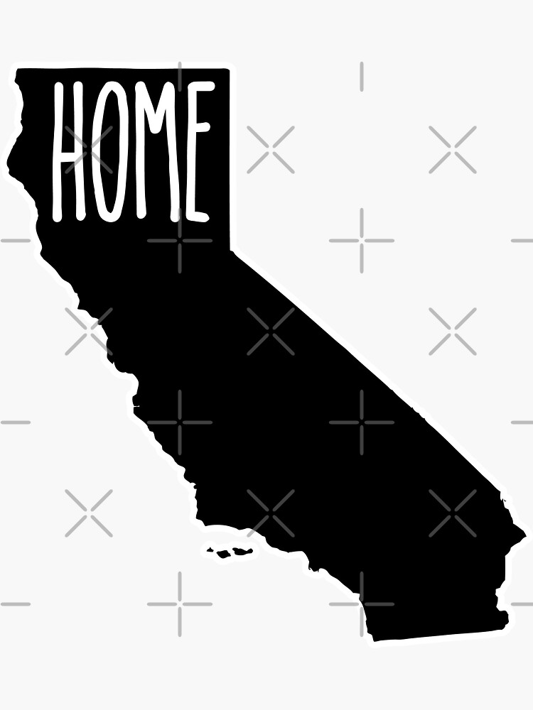 "California Home in Black and White" Sticker by Bumblefuzzies | Redbubble