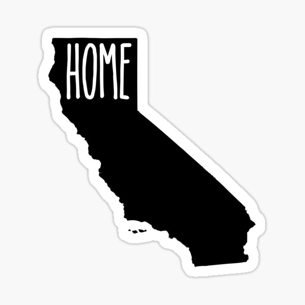 "California Home in Black and White" Sticker by Bumblefuzzies | Redbubble